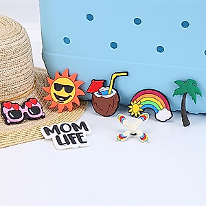 Matalde Rubber Beach Bag Accessories Charms - Windmill Beach Charm Accessories for Rubber Beach Totes with 0.5'' dia Holes Perfect for Summer Vibes