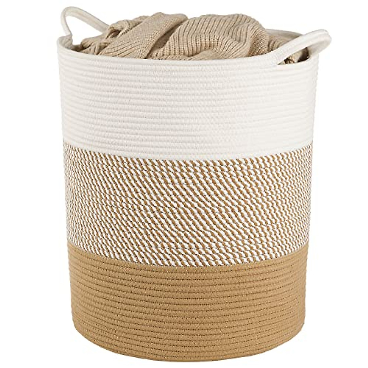 ZLG Cotton Rope Basket 14.15x18.1x15.94Inch Baby Laundry Basket Toy Storage Basket large baskets for blankets