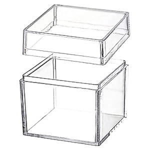 Okllen 36 Pack Acrylic Square Cube, Small Clear Box with Lids, Treat Gift Boxes Candy Storage Container for Cosmetics, Makeup, Jewelry, Party Favor, 2x2x2 Inches