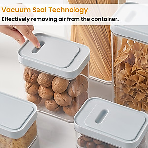 vacane Pump-Lock Airtight Food Storage with Detachable Lids, 0.38/0.99/1.63Qt Plastic Cereal Containers, Stackable Kitchen Storage Containers Set for Flour Snack Sugar Coffee, Dishwasher Safe