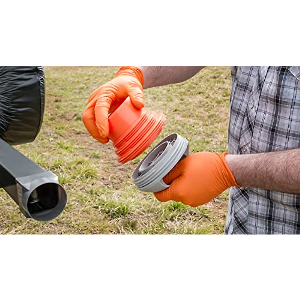 Camco RV Magnetic Bumper Cap | Allows for Convenient Storage of Your 4-in-1 Adapter During Travel | Features a Vented Cap for Air Flow While in Storage (40335), Gray