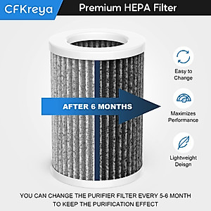 CFKREYA 2 Pack Purezone Mini H13 True HEPA Replacement Filters, Compatible with Pure Enrichment Purezone Mini Portable Purifier PEPERSAP