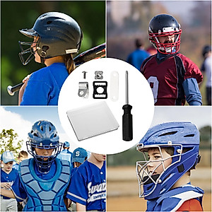 Helmet Repair Kit, 73Pcs Football Helmet Repair Kit R Shape Football Visor Clips Screws Nuts Rubber Gaskets Helmet Buckles with Srewdriver, Chin Strap Adapter for Hockey, Baseball, Softball Helmets