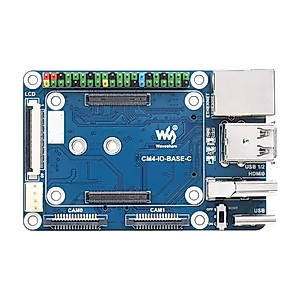 Mini Base Board (C) for Raspberry Pi Compute Module 4 (CM4), 40PIN LCD Connector, Gigabit Ethernet RJ45 Interface