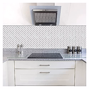 Tile Stickers Creamy White Rectangle Stick On Tiles Bathroom PVC Self Adhesive Wall Tiles Kitchen Stick On Wall Tiles Waterproof Peel and Stick Floor Tiles Self Adhesive Tiles for Walls (Size : 10x10