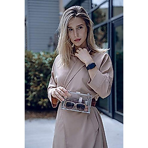 CuteClear Clear Acrylic Clutch Purse for Women Transparent Plastic Box Crossbody Shoulder Bag Stadium Approved & Concert (Silver)