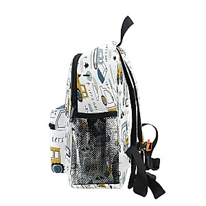 Cute Toddler Backpack Mini Travel Bag Childish Truck Excavator for Baby Girl Boy Age 3-7