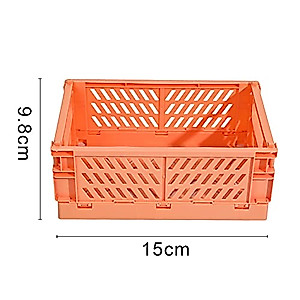 Storage Basket Collapsible Large Capacity Plastic Foldable Home Crate Box for Daily Used Valentine's Day/Mother's Day/Wedding/Anniversary/Party/Graduation/Christmas/Birthday Gifts - Pink S