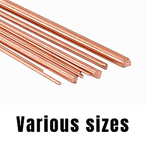 Tynulox 5Pcs 15 Gauge Pure Electrode Copper Round Rod 1.5mm Dia 10" Length Bare Copper Cu Metal Rod for Metal Craft Hobbies