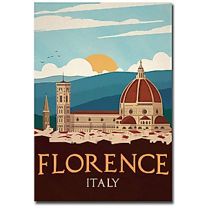 Florence Italy Vintage Travel Art Refrigerator Magnet Size 2.5" x 3.5"