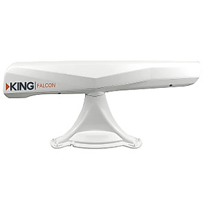 KING KF1000 Falcon Automatic Directional WiFi Antenna with WiFiMax Router and Range Extender - White