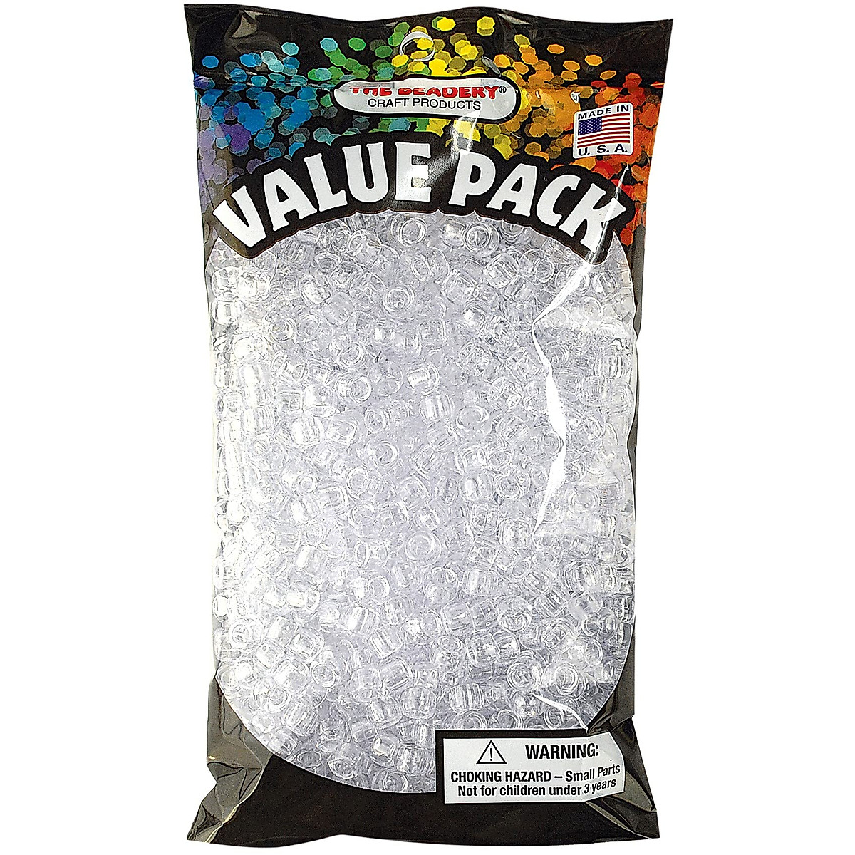 The Beadery 6 by 9mm Barrel Pony Bead, Crystal, 900-Pieces (750V006)