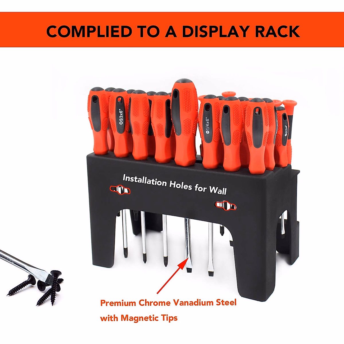 B BOCHAMTEC 101-Piece Magnetic Screwdriver Set with Organizer Rack,Drive Magnetic Bit Holding Screwdriver Handle,for Home Repair,Improvement,Best Tools for Men Tools Gift