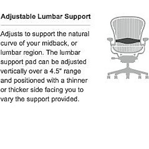 Herman Miller Classic Aeron Task Chair: Tilt Limiter w/Seat Angle Adj - PostureFit Support - Fixed Vinyl Arms - Standard Carpet Casters