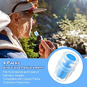 Enhon 4 Packs Bite Valve Replacement Sheath for Water Bladder, Compatible with Osprey Packs Hydraulics Reservoirs, Hydration Pack Bite Valve Silicone Nozzle Mouthpiece Replacement