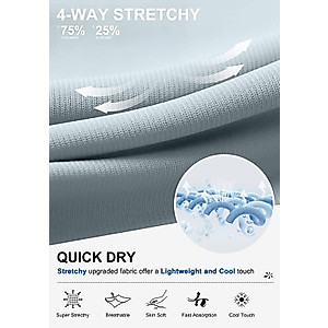 Viodia Men's 7" Golf Shorts with 5 Pockets Elastic Waist Dry Fit Stretch Lightweight Shorts for Men Hiking Casual Athletic