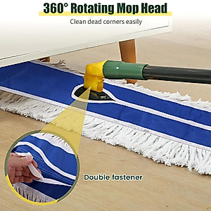 ZXHZAQ 36inch Commercial Dust Mop Pads for Floor Cleaning, Cleaning Office Garage Hardwood Warehouse Factory Mall 2PCS Blue