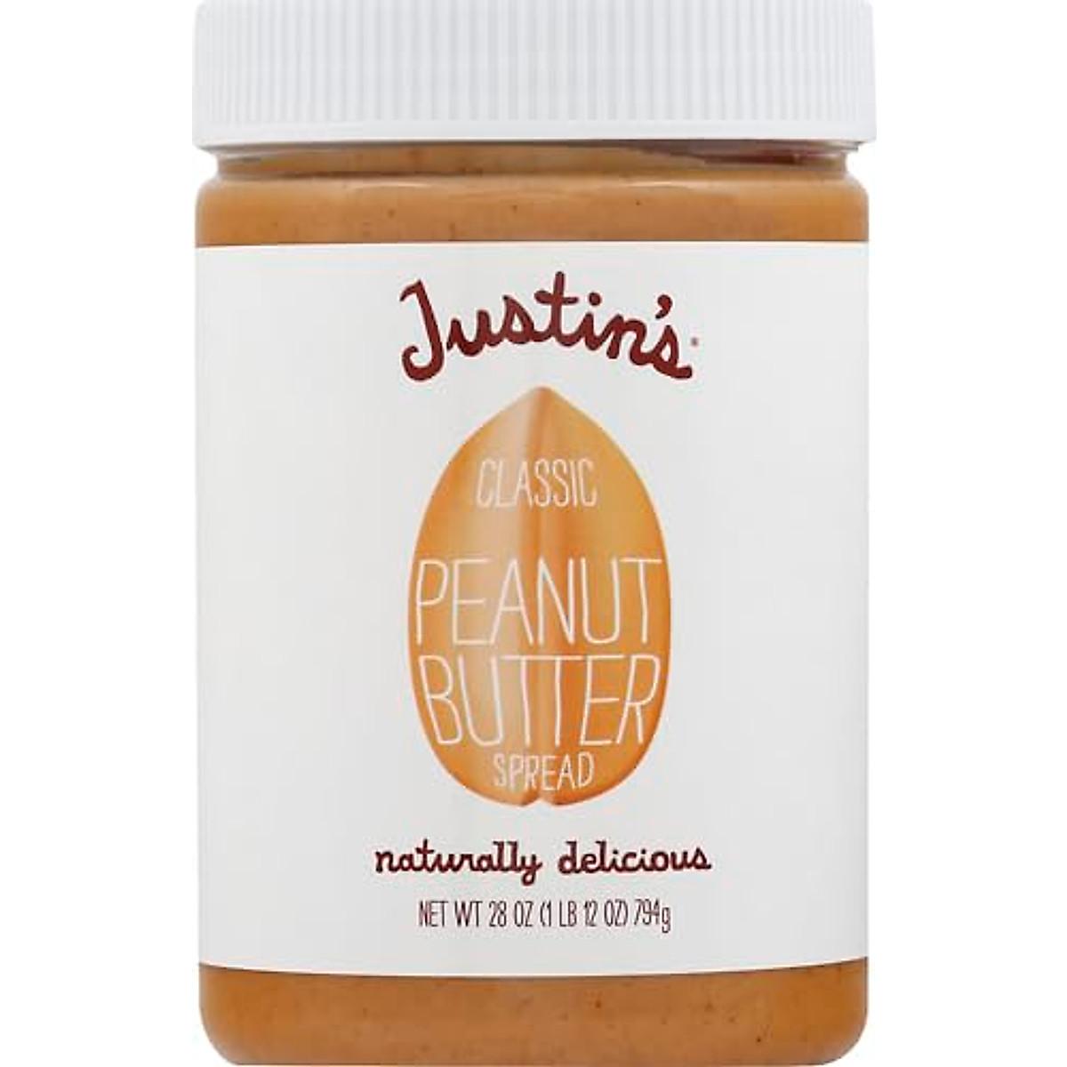 JUSTIN'S Classic No Stir Gluten-Free Peanut Butter Spread, 28 Ounce Jar