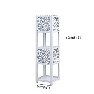 AVEO Floor lamp E27 Floor Lamp Modern Creative Carved Floor Light with Storage Rack Decoration Floor Lamps Bedroom Living Room Bedside Floor Light (Color : White)