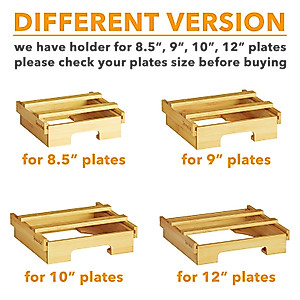 SpaceAid 10-inch Paper Plate Dispenser, Under Cabinet Bamboo Plates Holder, Kitchen Counter Vertical Plate Dipensers Holders Countertop Caddy (for 10 inches Plates, Bamboo)