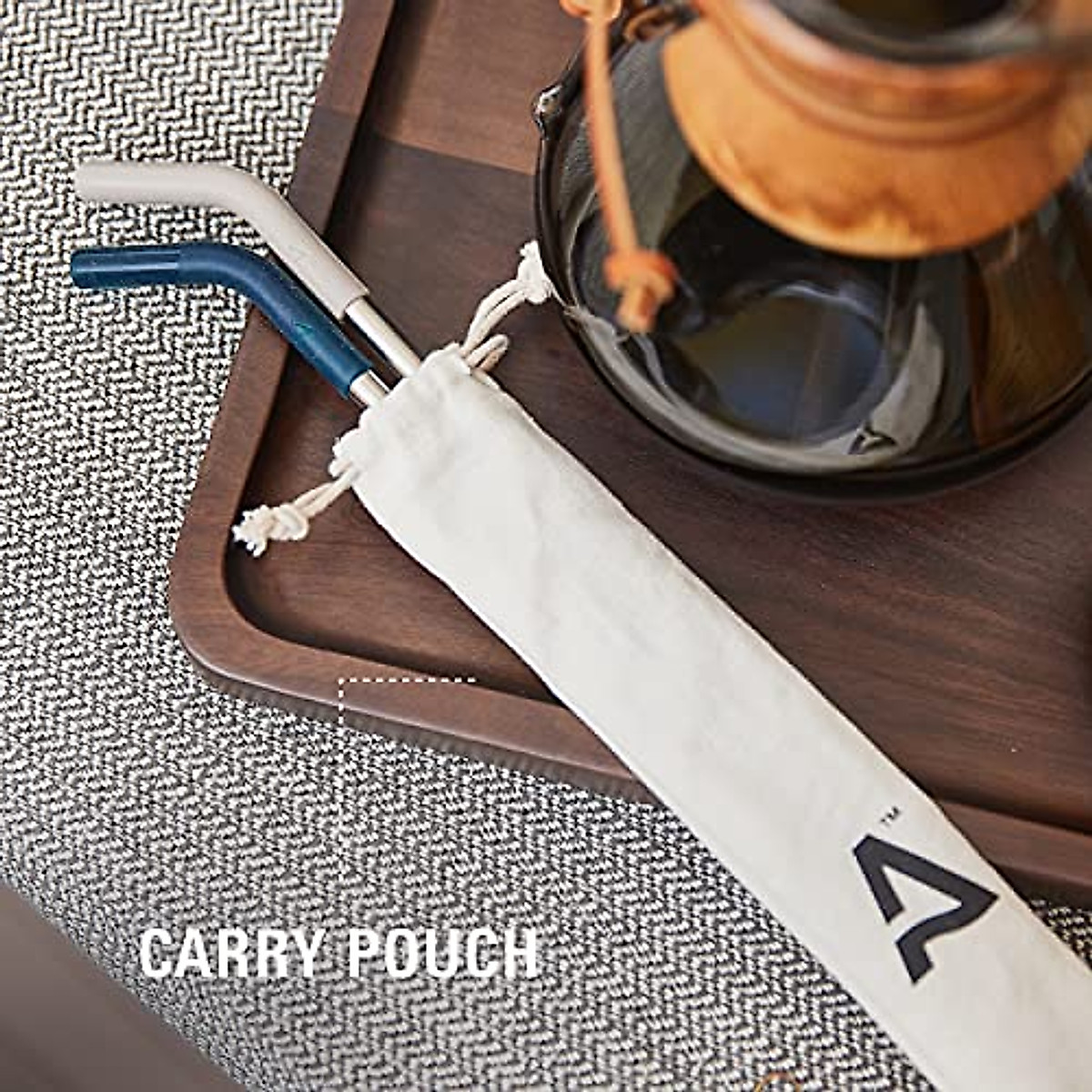 Avana Metal Reusable Straws with Case and Silicone Tips for Water Bottles and Tumblers, Deep Ocean/Grey/Black, (3-Pack)