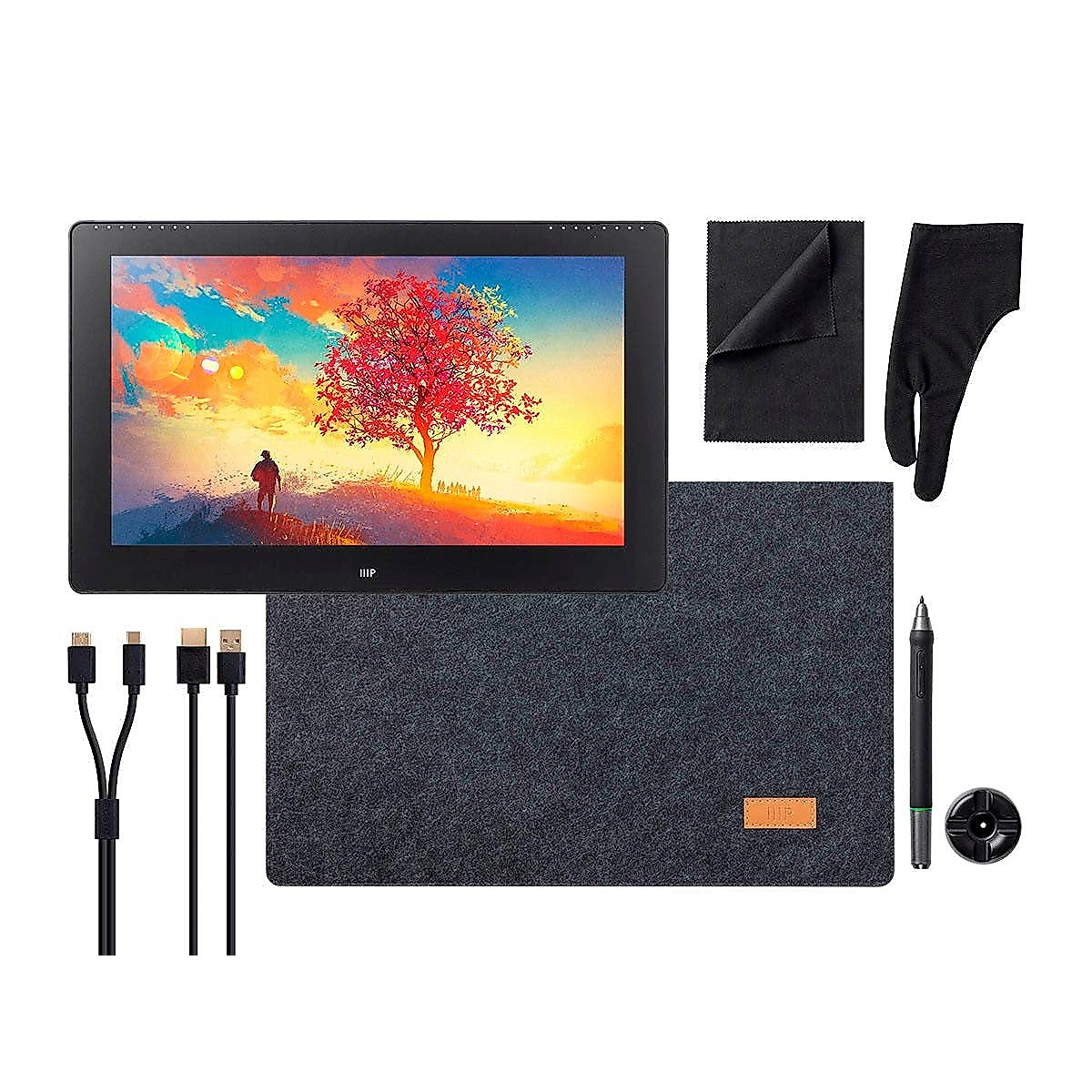 Monoprice Creator 16 Touch Graphic Pen Display - 1.3 Feet - Black, FHD, IPS, 8192 Pressure Levels, 5080 LPI, 266 RPS, USB-C, Multi-Touch, Mac OS X/Windows