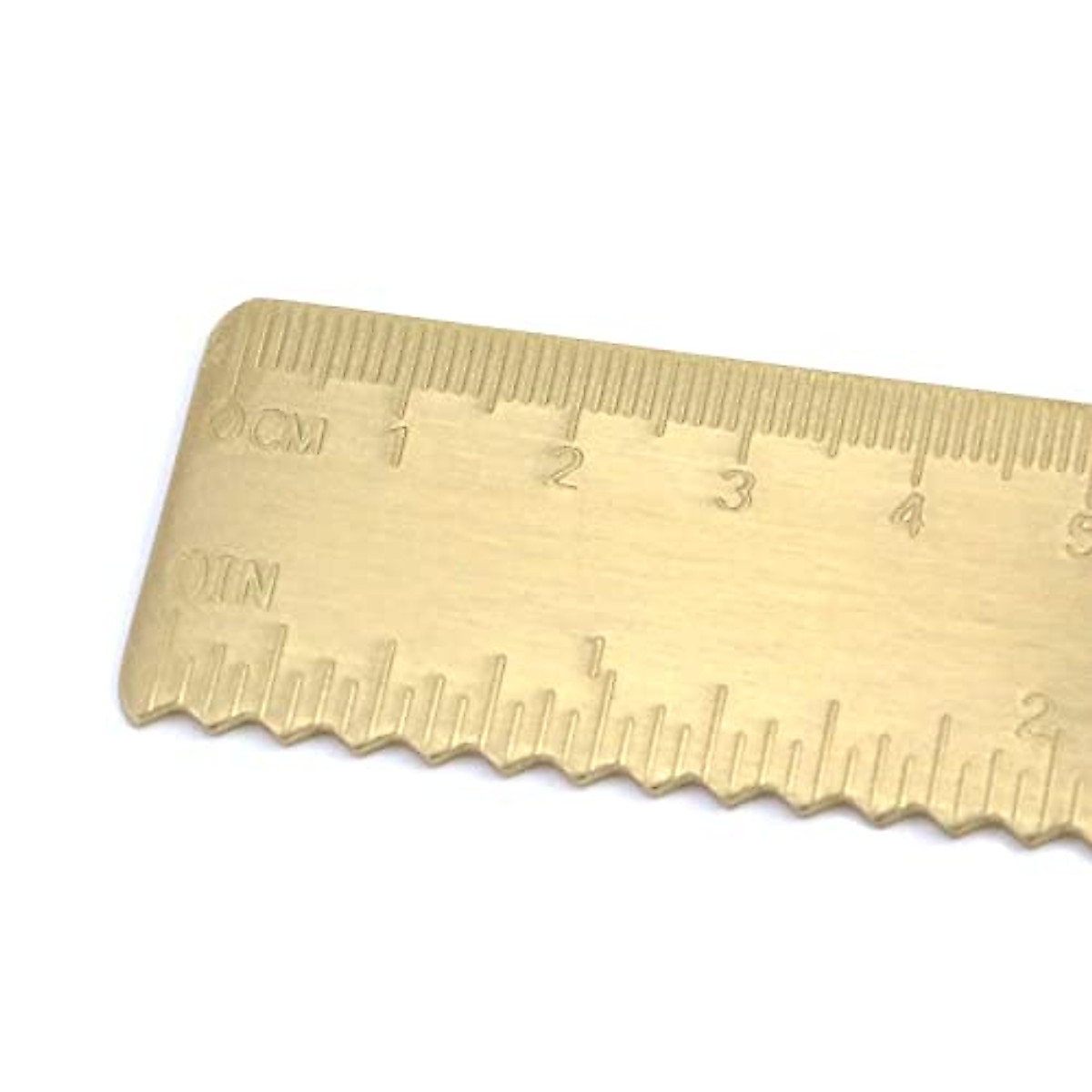 Mewutal Brass Ruler Gold Measuring Tool with Two Units of Measurement (CM/in) Retro Bookmark for Students Math Painting (15CM/5.9IN)