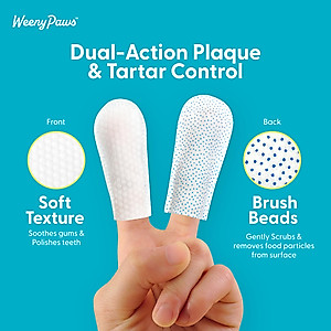 WEENY PAWS Pet Dental Wipes for Dogs & Cats, Remove Bad Breath and Plaque, Easy to use, Dog Finger Toothbrush, Disposable Gentle Cleaning Pet Dental Wipes, Gentle Dog Toothbrush, 50 Wipes