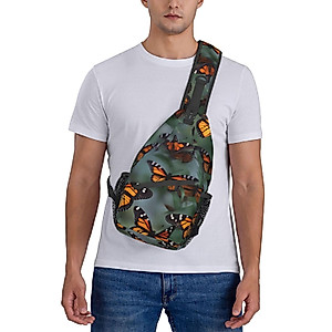 Monarch butterflies print Sling Backpack Man Woman Multipurpose Chest Bag Travel Daypack Cross Body Bag