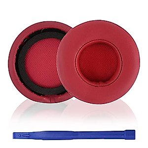 Adhiper Replacement Mixr Earpads Replacement Ear Pads Protein PU Leather Ear Cushion is Compatible with Mixr On-Ear Headphones (Red)