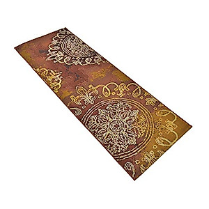 Unique Loom Outdoor Modern Collection Area Rug - Trio (2' x 6' 1" Runner, Rust Red/ Gold)