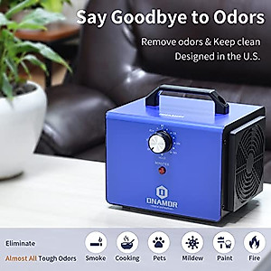 Ozone Generator 22000 mg/h - Ozone Machine Ionizer & O3 Deodorizer for Home, Basement, Smoke, and Pet Room. (Blue)