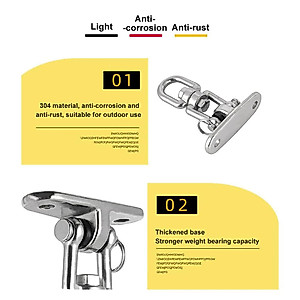 2Pack Hammock Hanging Kit, Suspension Hooks Heavy Duty Swing Hangers 360° Rotate Swing Ceiling Hook for Concrete Wooden Porch Swing Chair Yoga Sandbag Indoor Outdoor Gym