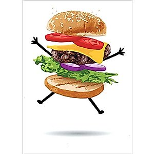 Avanti Press Jumping Cheeseburger A-Press Humorous : Funny Birthday Card