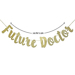 Future Doctor Glitter Gold Banner, Medical Student Banner, Doctor Graduation Party Decorations(Gold)