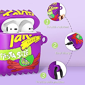 (3 Pack) Cute Airpod Case for Airpods 2&1,3D Drink Kawaii Silicone Cartoon Food Funny Protective Cover Accessories Skin for Airpod 1&2 Gen Charging Case for Girls Boys-(Arizona+Sport Water+Takis)