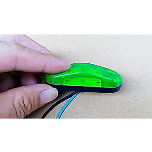 Aokzeeo 10 pcs green Oval 2.5 Inch 4 Diode Trailer Side Marker Lights Truck clearance Side marker Led Trailer Lights Waterproof