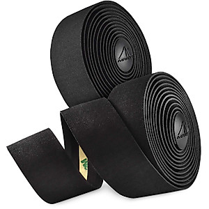 MARQUE Suede Bike Handlebar Tape – Road Cycling Bicycle Handle Bar Wrap 2PCS per Set (Black)