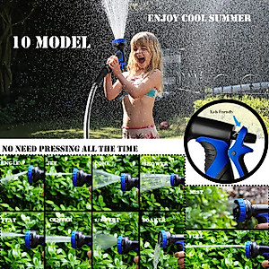 Enormous Dan Garden Hose 50 ft, Water Garden Hose, Flexible stainless steel metal water hose with 10 mode nozzle, durable, leak-free, kink-free, heavy-duty garden hose