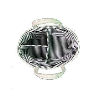 Baby Diaper Caddy Organizer | with Waterproof Changing Pad | 100% Cotton Rope Woven Basket | Portable Nursery Storage | for Boys and Girls | Travel Car Bin | 6 Inner Pockets | Removable Inserts