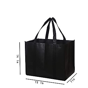 ADEV General purpose tote bags Reusable groceries bags (3bags) | heavy duty foldable tote |grocery shopping | bulk bags with large handles | tote bag for travel, parties