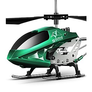 SYMA Remote Control Helicopter, S107H-E Aircraft with Altitude Hold, One Key take Off/Landing, 3.5 Channel, Gyro Stabilizer, High &Low Speed, LED Light Indoor to Fly for Kid Beginner(Green)