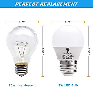 8 Pack BlueX 3W G14 LED Light Bulb 5000K Daylight - 25W Equivalent - E26 Base 120V - Small Night Light Bulbs for Bedroom, Ceiling Fan, Table Lamp, Kitchen, Pendant Fixtures, Dinning Room