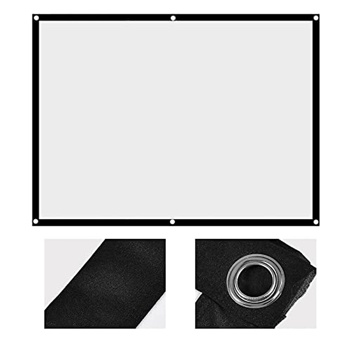 Eboxer 72inch HD Anti Crease Portable Projection Screen,Foldable Non Crease White Projector Curtain Projection Screen,for Wall/Bound onto a Frame,Support Double Sided Projection for Home/Open air