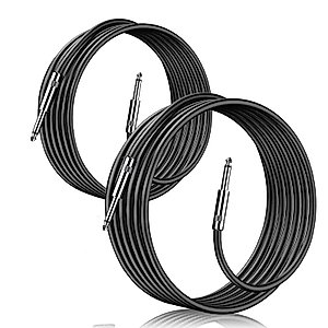 Wdpqyy 2-Pack 50ft 1/4 Inch TS Cable, Professional Quarter Inch 1/4 Inch to 1/4 Inch TS Stereo Interconnect Cable