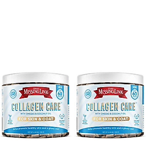 The Missing Link Collagen Care Dog Supplement Soft Chews for Skin & Coat, 60-Count, 2-Pack