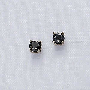 Ross-Simons 1.00 ct. t.w. Black Diamond Stud Earrings in 14kt White Gold