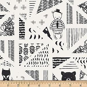 Art Gallery Fabrics Art Gallery Nest Swirly Friends Fabric, White