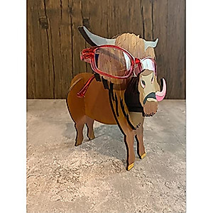 Cute Cattle Glasses Rack Holder, 1PC Wooden Glasses Frame Home Office Desktop Decor