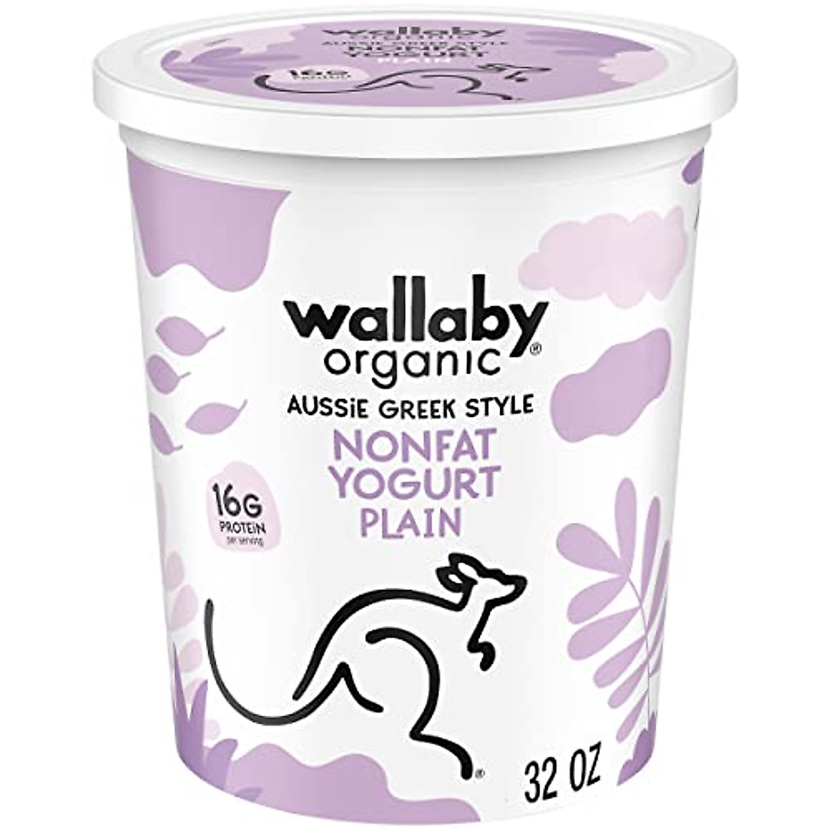 Wallaby Organic Aussie Greek Nonfat Yogurt, Plain, 32 oz. USDA Organic